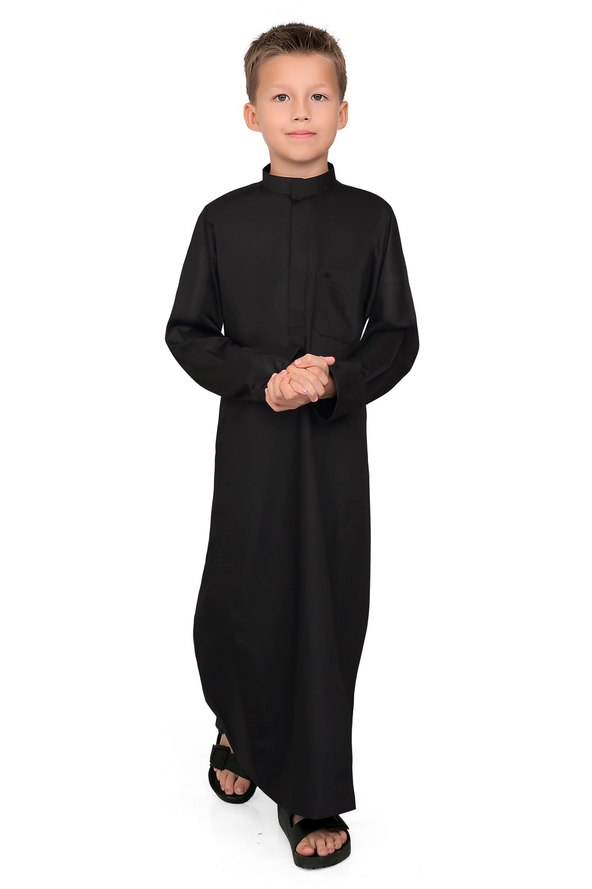 Kurvig Saudi Black Thobe for Kids – Mashroo Store