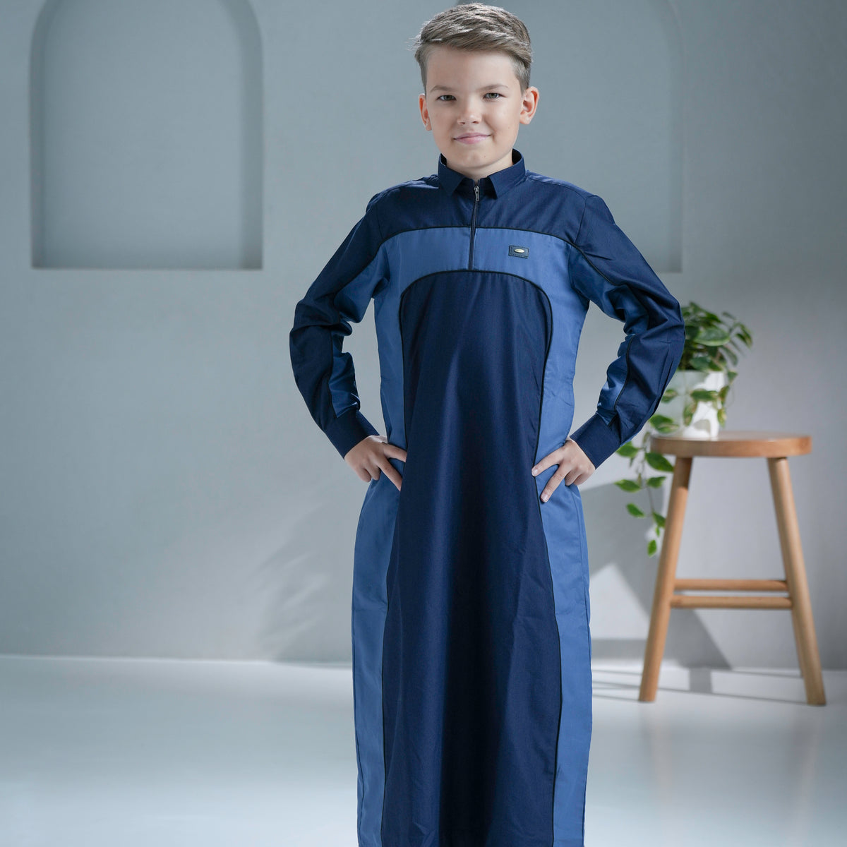 Birkir Navy Blue Thobe for Kids – Mashroo