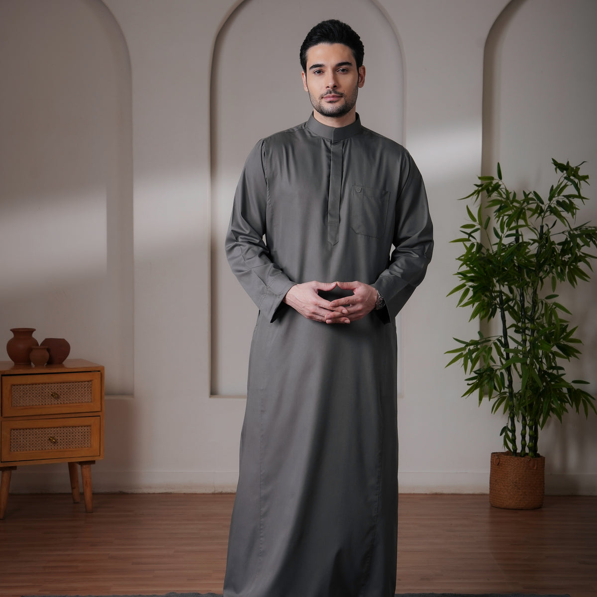 Kurvig Saudi 2.0 Grey Thobe Mens – Mashroo